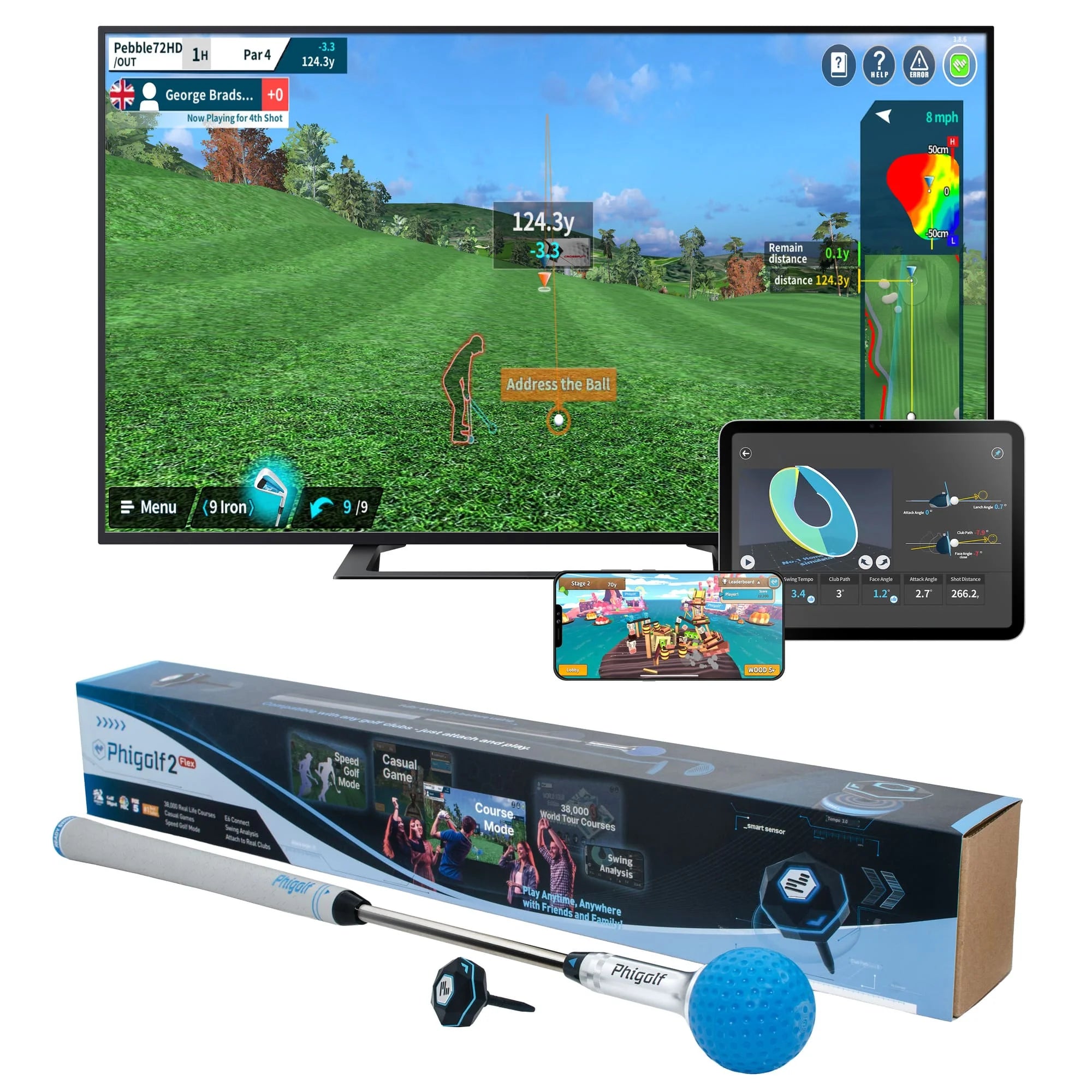 SimSpace Golf - Phigolf 2 Flex Mobile & Home Simulator